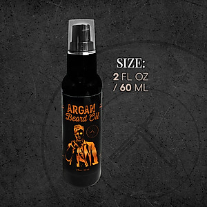 Naked Armor Argan Beard Oil - 2 fl oz Organic Beard Oil for Men, All-Natural For a Smoother, Softer, Hydrated Beard, Mens Beard Oil with Coconut Oil, Avocado Oil, Babassu Oil, Made in USA, Great Gift