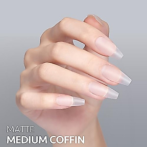 GAOY Medium Coffin Fake Nail Tips, 360Pcs Matte Soft Gel X Nail Tips, 14 Sizes Full Cover Acrylic False Press on Nails Tips, Nail Extension Tips