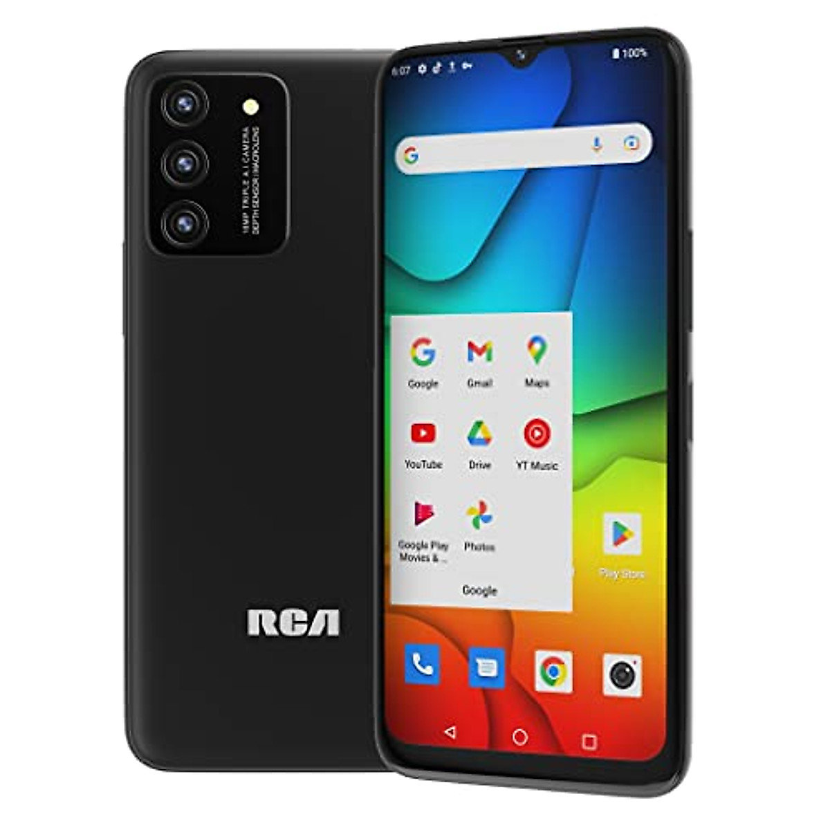 RCA Reno Max | 6.5” HD+ Brightness Boost Display | 64GB + 4GB RAM | 4G LTE Unlocked Smartphone | Android 12 | Octa Core Processor | 16MP Triple Camera | 4000 mAh Battery | Black | T-Mobile