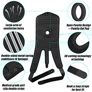 NEENCA Plus Size Knee Brace for Knee Pain, Adjustable Knee Support with Side Stabilizers & Patella Gel Pad, Neoprene Brace for Meniscus Tear, Arthritis, Joint Pain Relief, ACL, PCL, Sports. Plus Size