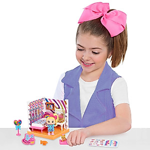 JoJo Siwa JoJo's World Bedroom Mini Playset, Mini JoJo Collectible Figure, 12-pieces, Kids Toys for Ages 6 Up by Just Play