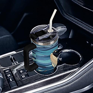 STVNKML 40 Oz Tumbler with Handle Orca Killer Whale Print Stainless Steel Coffee Mug Reusable Travel Mug Leak-proof Insulated Car Cup Large Capacity Tumbler for Travel, Outdoor, Home Use (Black)