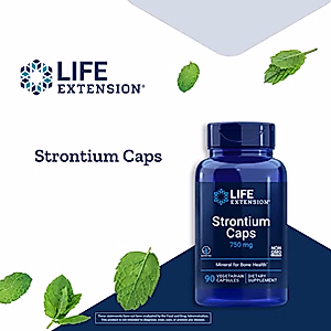 Life Extension Strontium Caps 750 mg - Bone Health Supplement - Supports Bone Tissue Density & Promotes Healthy Bone Aging – Non-GMO, Gluten-Free – 90 Vegetarian Capsules