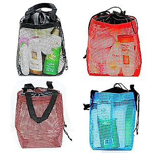 Kangkang@ Quick Dry Mesh Shower Caddy, Shower Tote, Shower Bag, Black, for Travel Bath Package Toiletry Bags Hand Carry All The Checkered Wash Gargle
