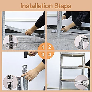 Timati Heavy Duty 5-Tier Adjustable Metal Shelving Unit Utility Rack Shelves,Reversible Metal Storage Shelving with Foot Pads for Warehouse, Basement, Kitchen- Silver