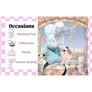 Fantasyer 2PCS Ratatouille Plush Headband Women Cute Funny, Ratatouille Hairband Clip Grabs Hair Costume Headwear Headband for Washing Face, Ratatouille+ratatouille