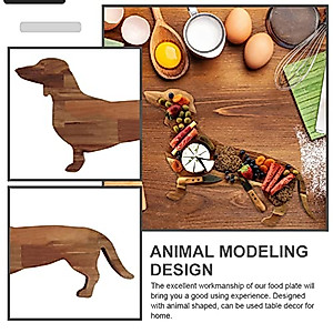 Didiseaon Wooden Serving Tray Cute Dachshund Dog Shaped Charcuterie Boards Cheese Cake Bread Snack Serving Plate Appetizer Platter for Meat Vegetables Fruit Cheese