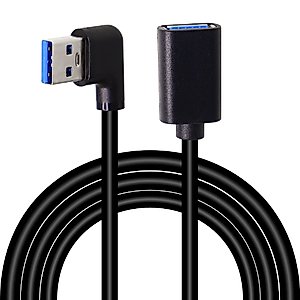 GELRHONR Right Left Angle USB 3.0 Extension Cable,SuperSpeed 90 Degree USB3.0 A Male to Female Super Fast 5Gbps Data Cord for Laptop TV USB Disk Mouse Hard Disk Camera -Black 3.3Ft/1M