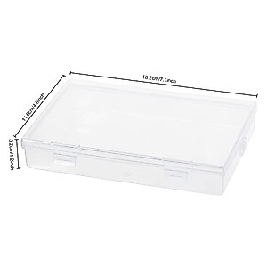 Katfort Small Storage Containers, 4 Packs Rectangular Plastic Storage Box with Lid 7.1''×4.6''×1.2'', Clear Containers for Storage, Beads, Crafts Accessories