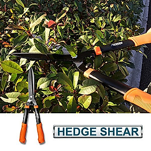Coarbor 3 Piece Garden Tools Hedge Shear Trimmer Bypass Lopper Pruning Shears Ideal for Tree Branches Pruning Sharp Shrubs and Other Yard Work