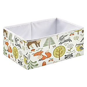 Kigai Owl Fox Rabbit Cube Storage Bins - 11x11x11 In Large Foldable Storage Basket Fabric Storage Baskes Organizer for Toys, Books, Shelves, Closet, Home Decor
