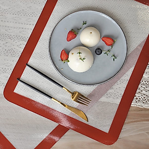 proMCRjex Silicone Baking Mats Full Sheet Non-Stick Cookie Sheet Large Silicon Baking Mat Set (16"x 24" Pack of 2)