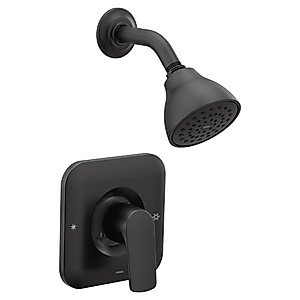 Moen T2812EPBL Rizon Eco-Performance Posi-Temp Shower Trim, Valve Required, 1.75 GPM Flow Rate, Matte Black