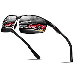 willochra Aluminum Magnesium Polarized Full Reading Sunglasses,rectangle men women Stylish Readers driving Cycling Safety uv Protection (black, 300 magnification)