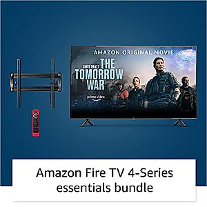 Amazon Fire TV 55" 4-Series 4K UHD smart TV bundle with Universal Tilting Wall Mount and Red Remote Cover