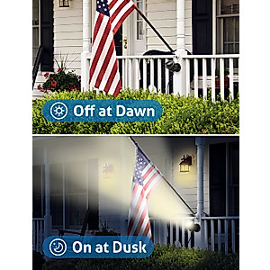 SUNVIE 20W Spot Lights Outdoor with Photocell Sensor, Dusk to Dawn LED Landscape Spotlights, Waterproof 120V 2000LM 3000K Landscape Lighting for Yard Flag Tree Garden 6 FT US 3-Plug in Cord, 2 Pack