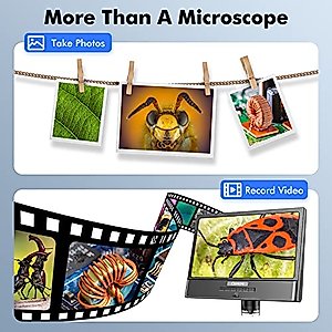 10" LCD Digital Microscope- Soldering Microscope for Electronics Repair, Opqpq USB Coin Magnifier with Light & Large Screen for Error Coins, PCB Board Watch Micro Solder Microscopes Station for Adults