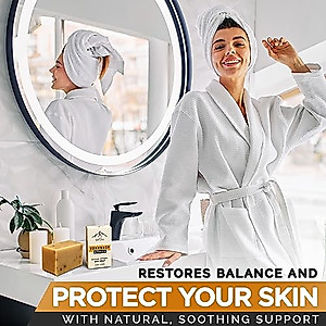 Organic Turmeric Soap with Clove Bud (Large 6 Ounce) - Long Lasting Rich Creamy Lather - Face & Body Wash Bar - Bright Beautiful Natural Glowing Skin