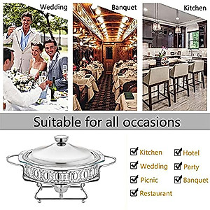 WCCCW Chef Chafing Dish Buffet Set, Stainless Steel Chafer and Buffet Warmers Sets, Catering Buffet Mini Hot Pot Outdoor Picnic Household,Silver