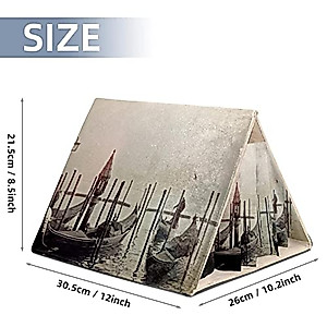 RATGDN Small Pet Hideout Boats Venice Italy Gondola Lagoon Hamster House Guinea Pig Playhouse for Dwarf Rabbits Hedgehogs Chinchillas