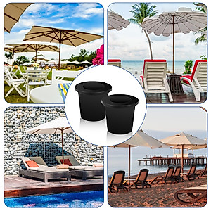 KALIONE 2 Packs Patio Table Umbrella Hole Ring, Black Umbrella Outdoor Patio Plug Hole Ring, Silicone Cone Umbrella Stabilizer Sleeve for Outdoor Table Umbrella Patio Umbrella Pool Umbrella Adapter