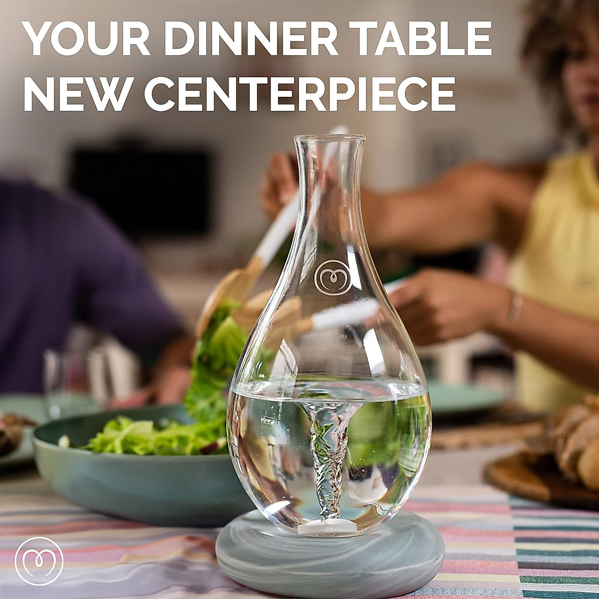 Mayu Swirl Structured Water Pitcher + 1.5 L | 50 Oz Premium Glass Bottle "Swirl & Sip Bundle"