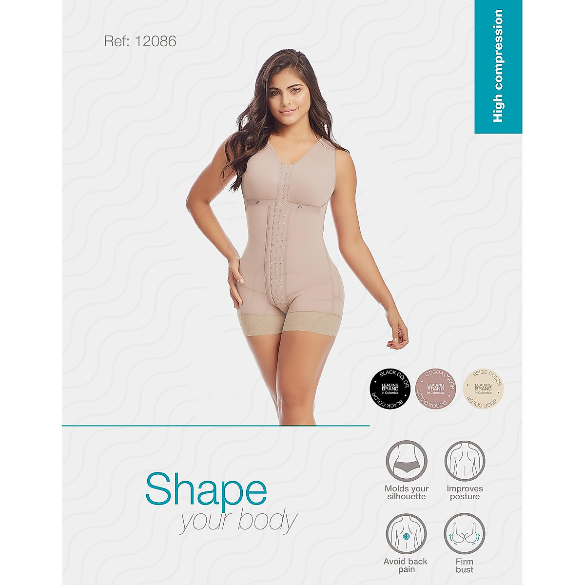 DELIÉ High Compression 086 Shapewear Tummy Control Fajas Colombianas Moldeadoras Extra Firm Shaper for Women