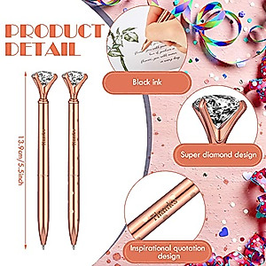 Thanks Diamond Ballpoint Pens Rhinestones Black Ink Pens Bling Metal Gel Ink Pen Thanks Present for Event Party Employee Appreciation Home School Office Stationery (24 Pieces)