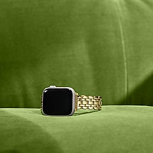 Kate Spade New York Women's Gold-tone Scallop Stainless Steel Bracelet Band for Apple Watch®, 38/40/41mm (Model: KSS0143)