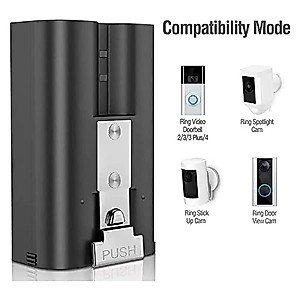 2 Packs 6040mAh Rechargeable Battery and Dual USB Charging Station Compatible with Ring, for Video Doorbell Camera 2/3/4, Stick Up Cam Battery and Spotlight Cam Battery 3.65V Lithium-Ion Batteries