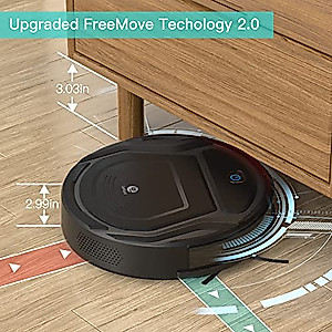 Lefant Robot Vacuum Cleaner, Tangle-Free Suction, Slim, Quite, Automatic Self-Charging, Wi-Fi/App/Alexa/Remote Control, Good for Pet Hair, Hard Floor and Low Pile Carpet, M210 Black
