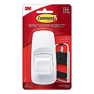 Command Jumbo Plastic Hook with Adhesive Strips 1H5L, 2-Hooks