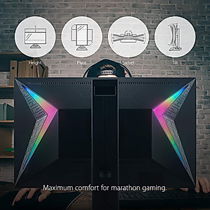 ViewSonic Elite XG240R 24 Inch 1080p 1ms 144Hz RGB Gaming Monitor with FreeSync Eye Care Advanced Ergonomics for Esports (Renewed)