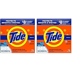 Tide Original HE Turbo Powder Laundry Detergent, 95 Oz (Packaging May Vary) (Pack of 2)