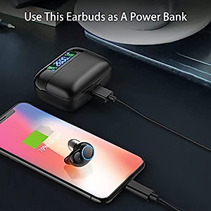 Wireless Earbuds Bluetooth, Bluetooth Earbuds 145H Playtime True Wireless Noise Cancelling Earbuds, Bluetooth Earphones Earbud & in-Ear Headphones for Android & iOS Waterproof w 2600mAh Power Bank