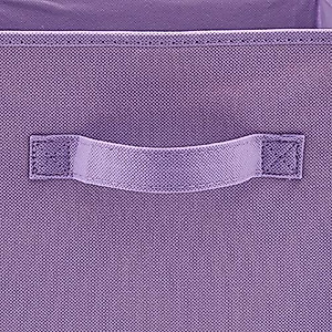 EZOWare Set of 6 Foldable Fabric Basket Bin Collapsible Storage Cube For Nursery, Toys Organizer, Shelf Cabinet (Purple)