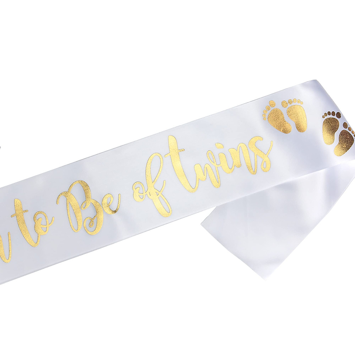 OLILLY White sash for a Mom to Be of Twins - Perfect for a Baby Shower Party (Mom to Be of Twins)