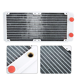 Water Cooling Radiator,240mm Computer Water Cooling White Copper Heat Sink with 12 Pipes,PC Water-Cooled Tube Easy to Install,Suitable for Computer Water Cooling Systems,Beauty Apparatus