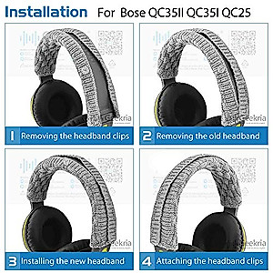 Geekria Knit Fabric Headband Cover Compatible with Sony WH-1000XM5, WH-1000XM4, WH-1000XM3, Beats Studio 3, Studio 2.0 Headphones, Head Cushion Pad Protector, Replacement Repair Part, Sweat Cover