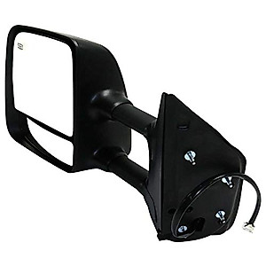 AutoShack KAPNI1320203 Driver Towing Mirror Power Black Textured Heated Manual Folding Replacement for 2006 2007 2008 2009 2010 2011 2012 2013 2014 2015 Nissan Titan 5.6L V8 4WD RWD