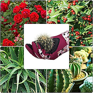 BARST Long Sleeve Gardening Gloves, Rose Pruning Thorn Proof Gardening Gloves Synthetic Leather Puncture Proof Garden Gauntlet for Bushes Cacti Gardener Gift