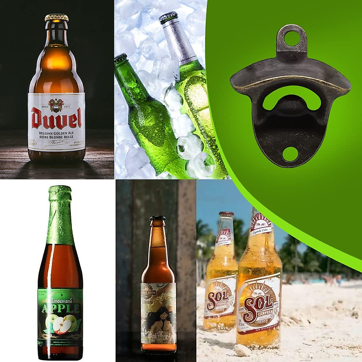 Wall Mount Bottle Opener Vintage Beer Bottle Opener with Screws