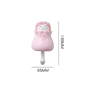 Pure Touch Adhesive Cute Cat Hooks, Heavy Duty Wall Hooks for Keys, Coat, Hat, Kitchenware, Bathroom for Kids (Yellow)