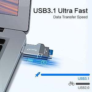 C356 Type-C MicroSD Card Reader with USB 3.0 Super Speed Technology, Supports MicroSDXC, MicroSDHC, and MicroSD for Window, Mac OS X and Andriod (Midnight Grey)
