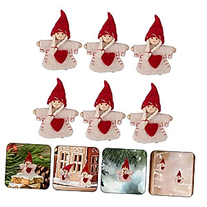 SAFIGLE 6pcs Felt Ornaments Santa Claus Ornaments Santa Ornament Christmas Felt Hanging Ornament Felt Christmas Doll Christmas Felt Figures Creative Doll Adornment Adorable Witch Dolls