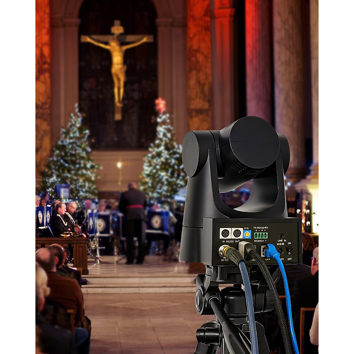 FoMaKo PTZ Camera HDMI 20x Optical Zoom 3G-SDI IP Live Streaming Camera, True to Life Colors, PoE Supports, HDMI PTZ Camera for Church Services Worship Education vMix OBS Wirecast (Black)