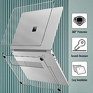 Fintie Case for 13.5 Inch Microsoft Surface Laptop 5/4/3 with Metal Keyboard (Model: 1951/1868) - Protective Slim Snap On Hard Shell Cover, Crystal Clear