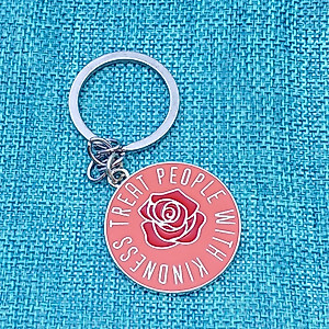xyqcy One Direction Gift Treat People with Kindness Keychain for Harry Merch Fans Jewelry for Her & Him, Mother Daughter Sisters Friends Friendship, Birthday Valentines Anniversary Christmas
