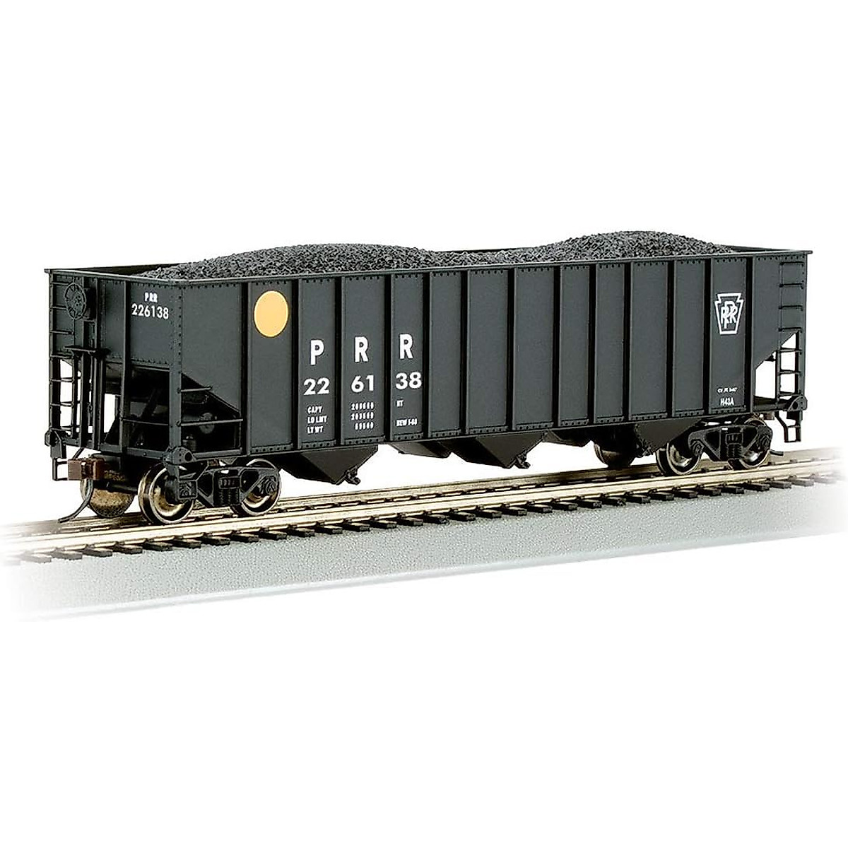 Bethlehem Steel 100-Ton Three-Bay Hopper - Pennsylvania - Yellow Ball #226136 - HO Scale