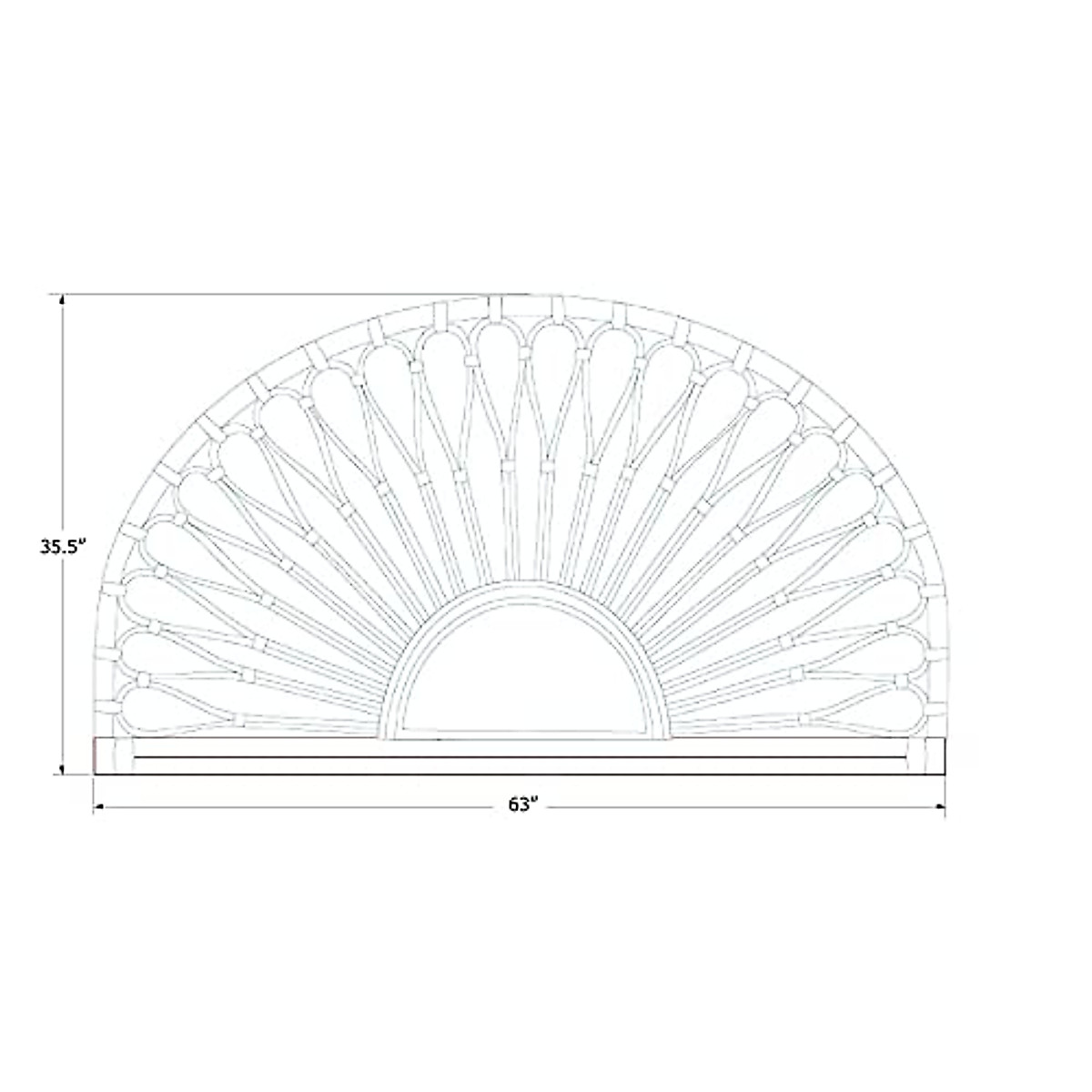 South Shore Balka Rattan Wall-Mounted Headboard, Queen